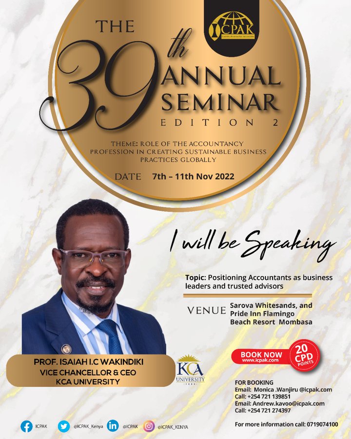 VC & CEO at ICPAK's Annual Seminar - KCA University